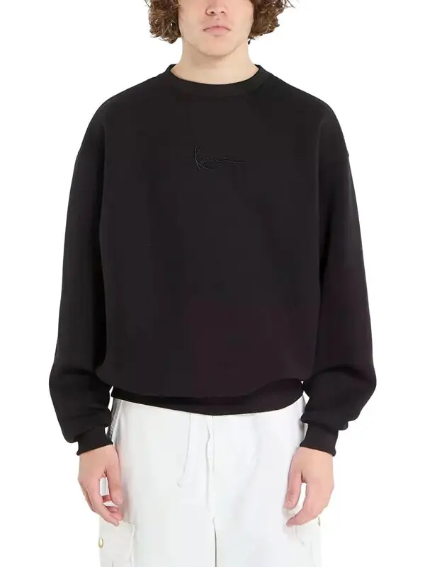 KARL KANI Signature Scuba Oversized Crewneck Sweatshirt - Black