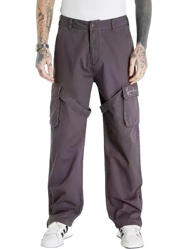 KARL KANI Strap-detail Cargo Pants - Grey