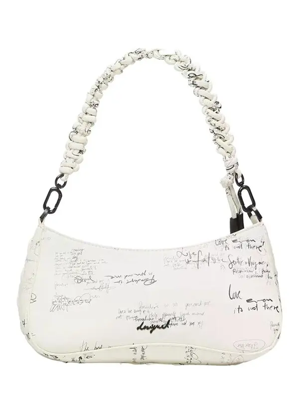 Desigual Script-print Woven Baguette - White