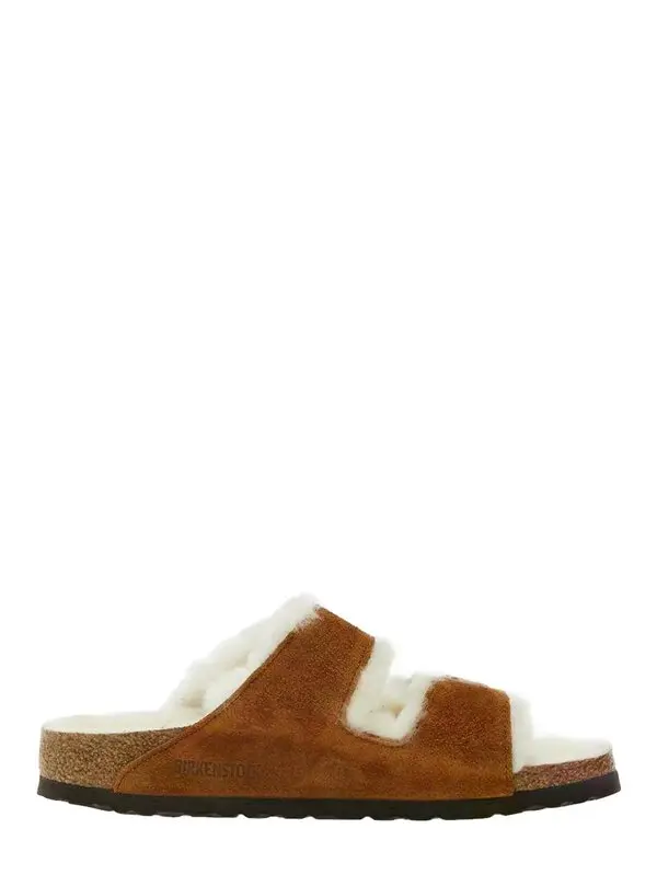 BIRKENSTOCK Arizona Shearling Sandals - Brown