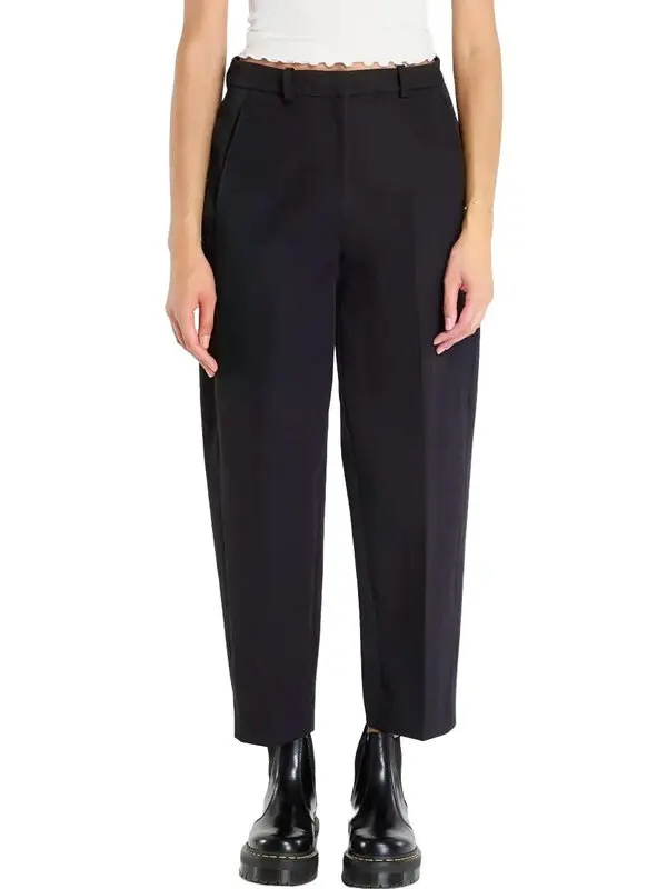 Tommy Hilfiger Gabardine Pleated Trousers - Black