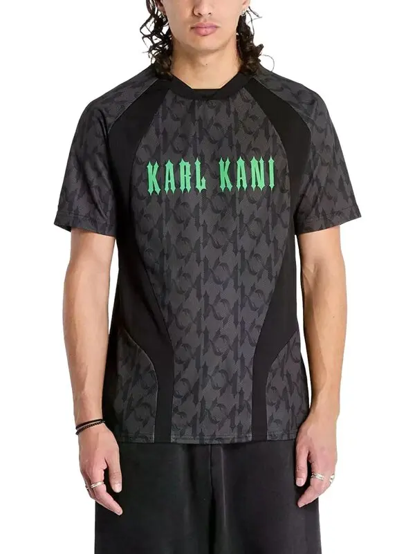 KARL KANI Monogram-print Logo T-shirt - Black
