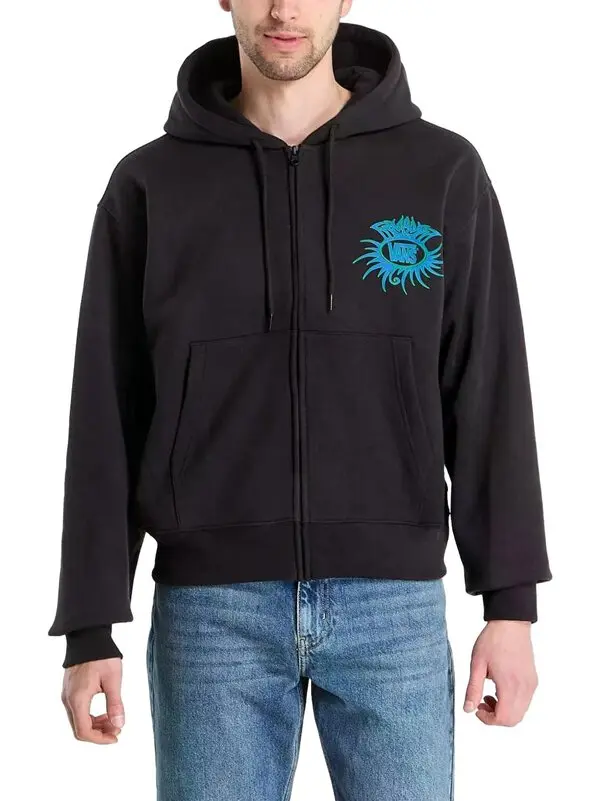 VANS Logo-print Zip-up Hoodie - Black
