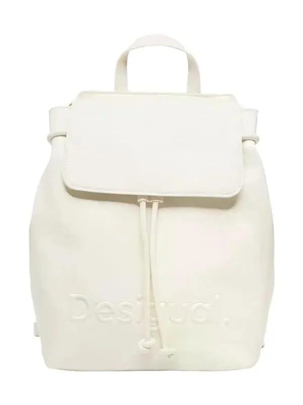 Desigual Logo-embossed Drawstring Backpack - Neutrals