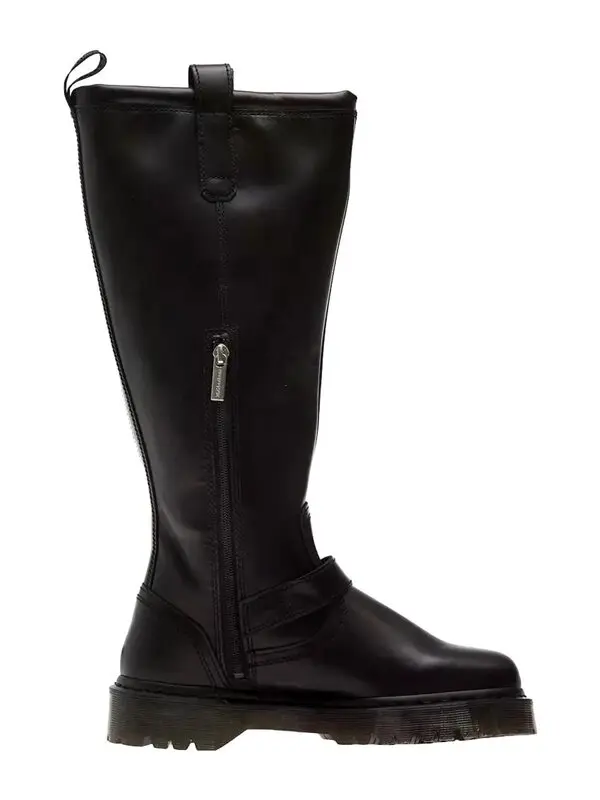 Dr. Martens Anistone Buckle-strap Leather Boots - Black