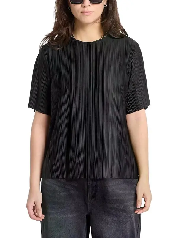 SAMSOE SAMSOE Sauma Plissé-effect T-shirt - Black