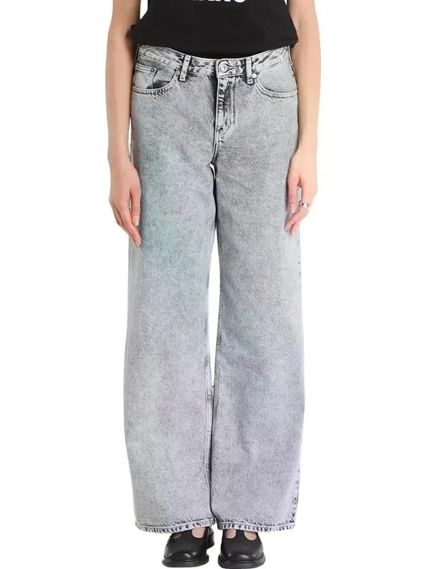 Karl Lagerfeld Acid-wash Wide-leg Jeans - Grey