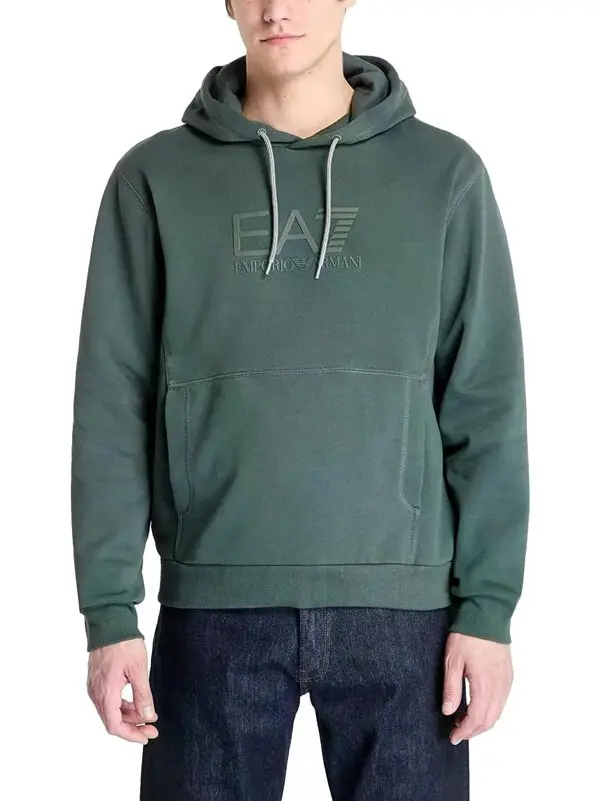EA7 Logo-print Hoodie - Green