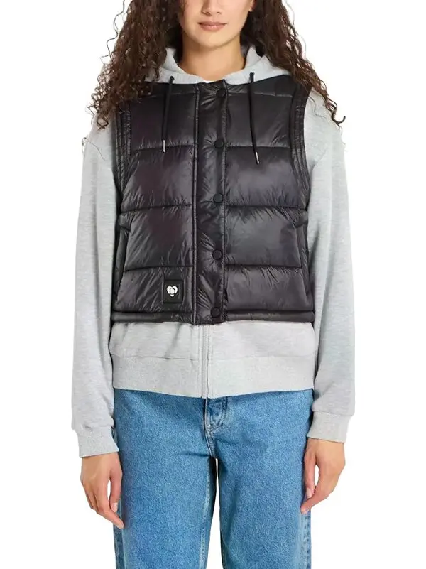 Desigual Quilted Hooded Jacket - Black