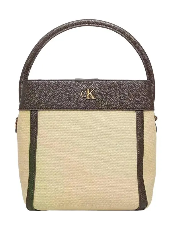 Calvin Klein Logo-plaque Canvas Bucket Bag - Neutrals