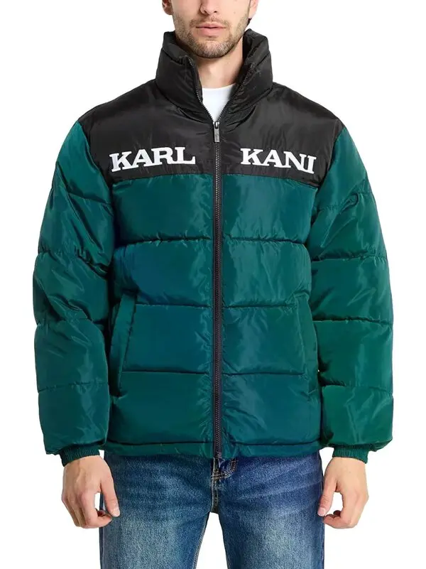 KARL KANI Logo-print Padded Jacket - Green