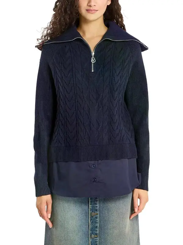 Desigual Cable-knit Sweater - Blue