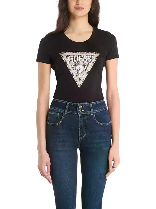 Guess Rhinestone-embellished T-shirt - Black