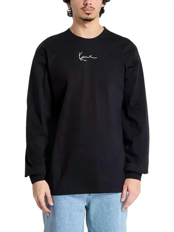 KARL KANI Logo-detail Long-sleeve T-shirt - Black
