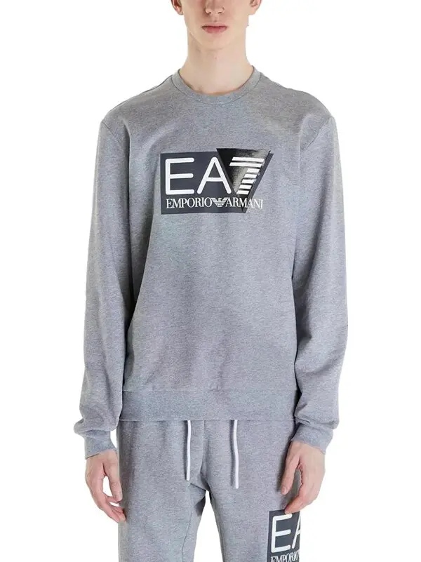 EA7 Logo-print Sweatshirt - Grey