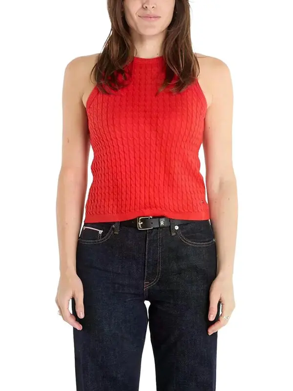 Tommy Hilfiger Cable-knit Sleeveless Vest - Red