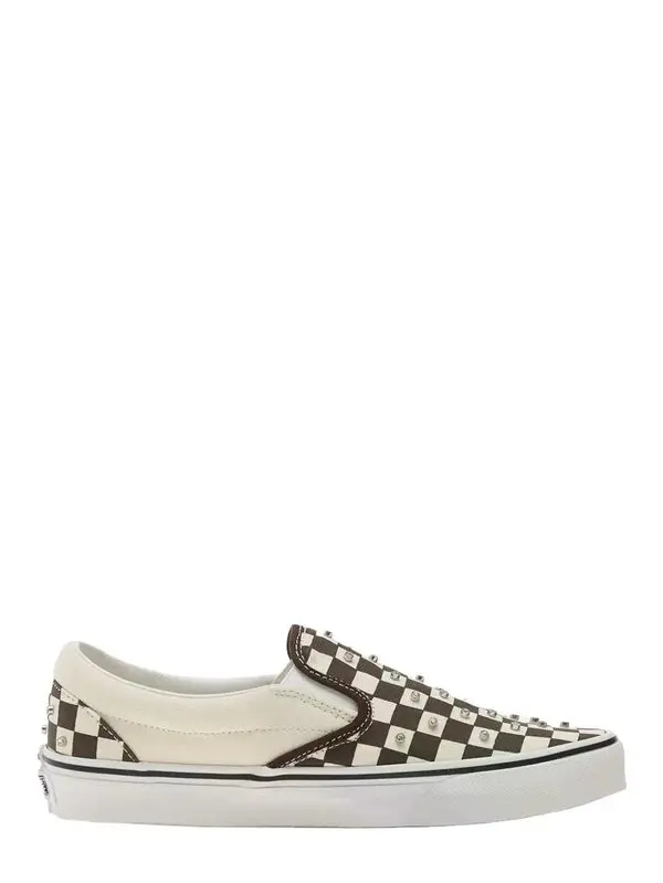 VANS Checkerboard Stud-embellished Sneakers - Brown