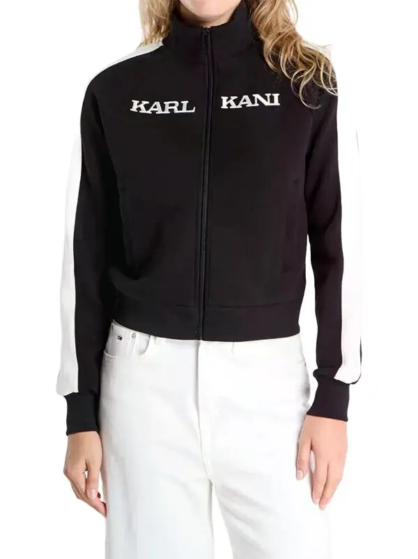KARL KANI Logo-embroidered Side-stripe Jacket - Black