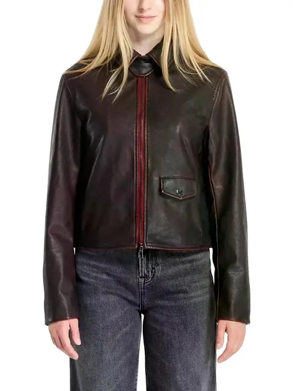 Desigual Distressed Finish High-neck Jacket - Brown