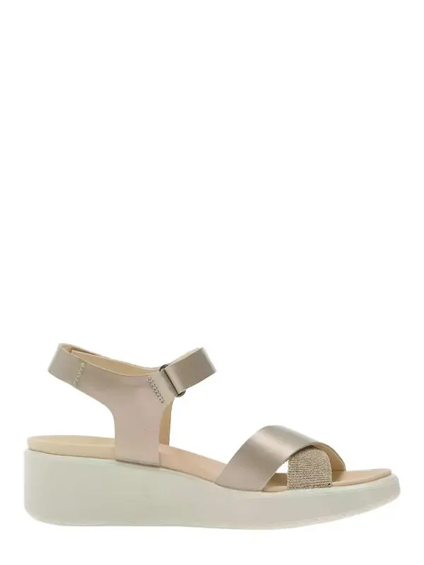 Ecco Flowt Metallic Crossover-strap Sandals - Gold