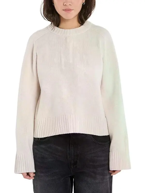 SAMSOE SAMSOE Ribbed Raglan-sleeve Sweater - Neutrals