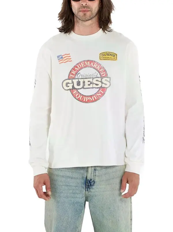 Guess Originals Cn Ls Int Race T-shirt - Neutrals