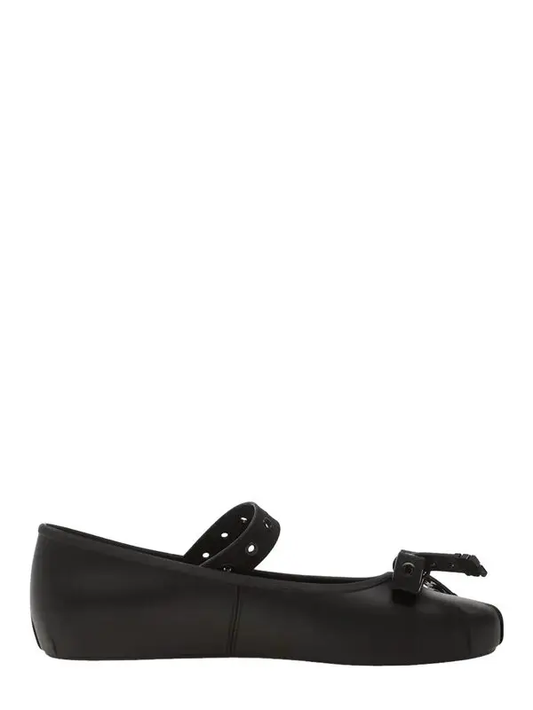 Melissa Sophie Crush Bow-detail Ballet Flats - Black