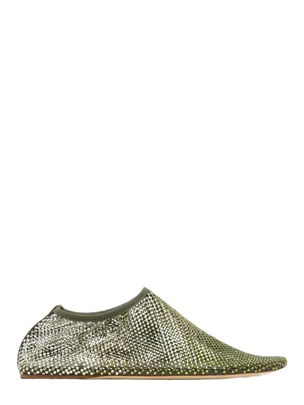 Christopher Esber Minette Crystal-embellished Ballet Flats - Green