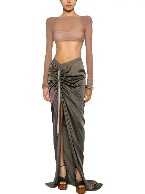 Rick Owens Helm Sheer Crop Top - Neutrals