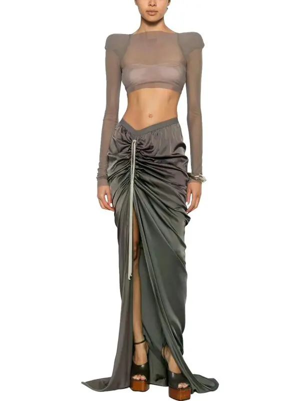 Rick Owens Structured-shoulder Crop Top - Grey