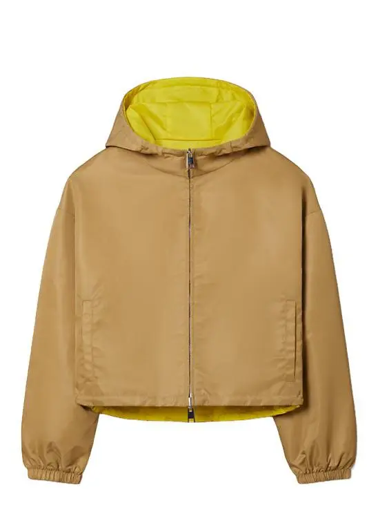 Tory Burch Reversible Cropped Nylon Jacket - Green/lemon