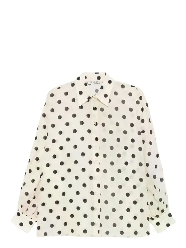 SOSUE Antonia Polka Dot Shirt - Neutrals