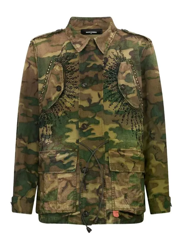 Dsquared2 Rebel Tag Camouflage Jacket - Green