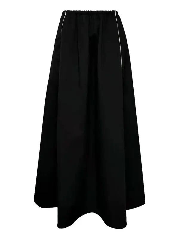 MSGM Elasticated A-line Midi Skirt - Black