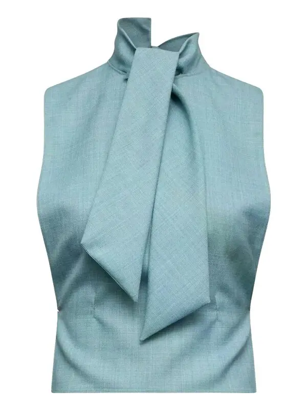 MAISON MARGIELA Sleeveless Tie Top - Blue