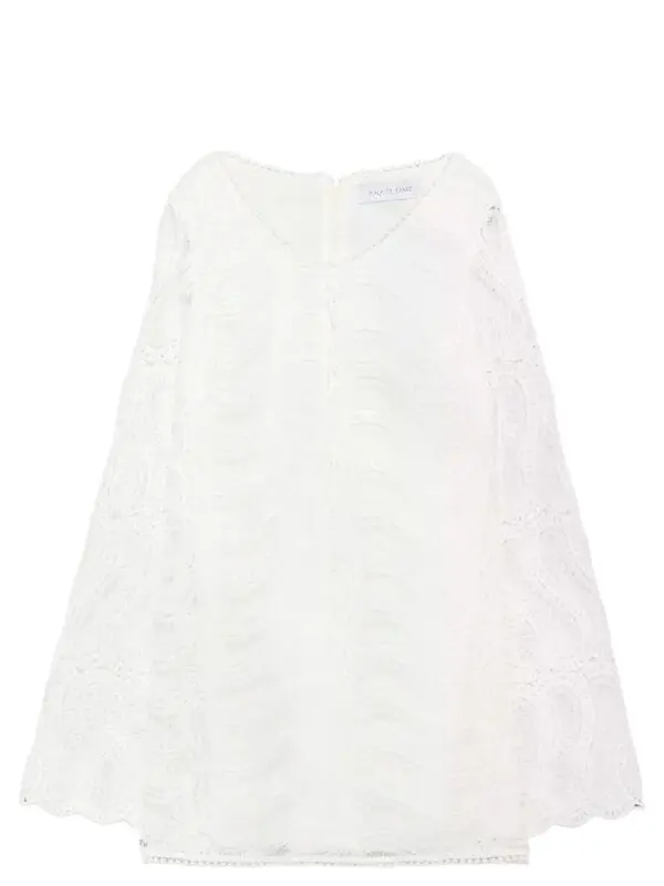 Raquel Diniz Maty Wave-lace V-neck Dress - White