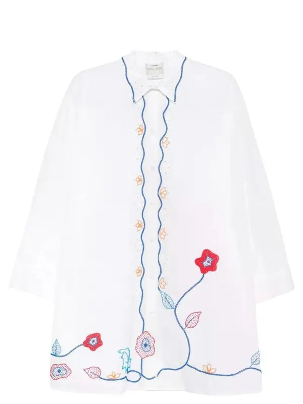 FORTE_FORTE Broderie En Rêve Mini Shirt Dress - White