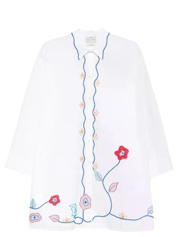 FORTE_FORTE Broderie En Rêve Mini Shirt Dress - White