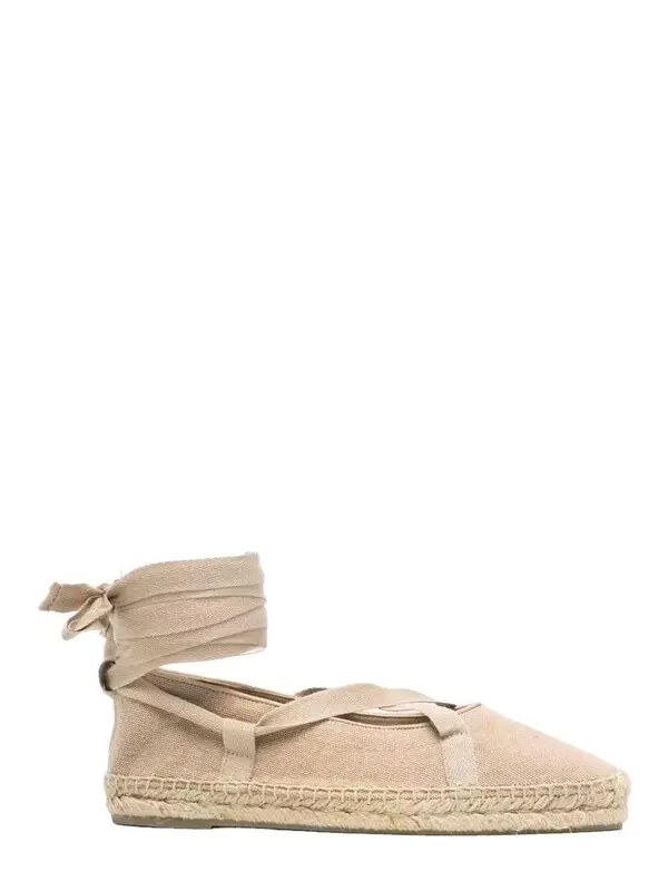 CastaÑer Flat Espadrilles With Ankle Tie Fastening - Neutrals