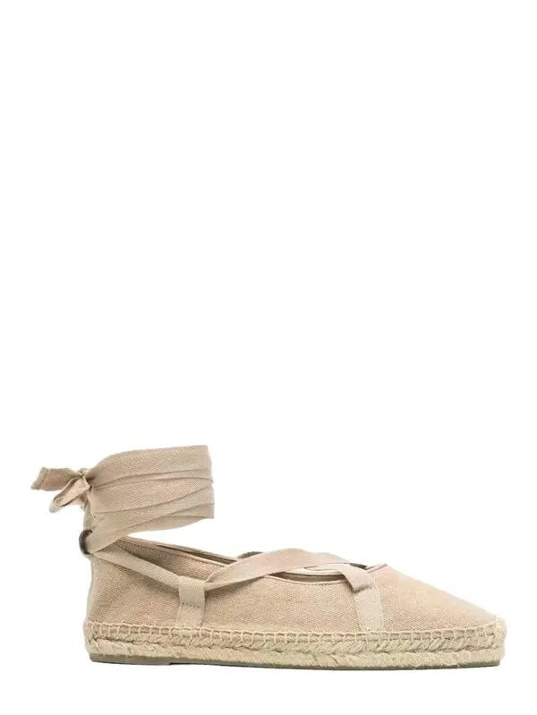 CastaÑer Flat Espadrilles With Ankle Tie Fastening - Neutrals