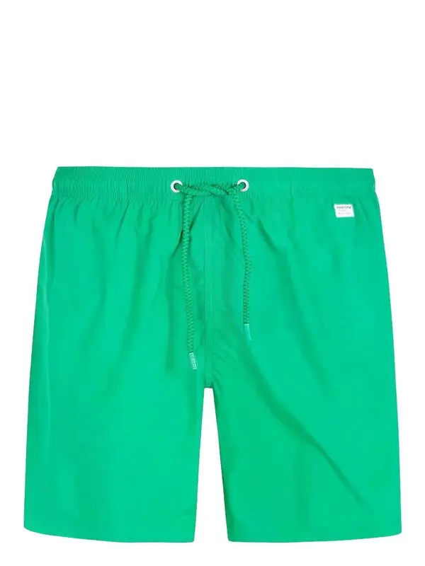 MC2 SAINT BARTH Logo-patch Drawstring Swim Shorts - Green