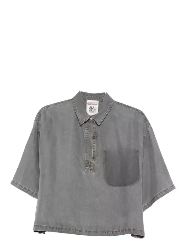 SEMICOUTURE Shana Short-sleeve Shirt - Grey