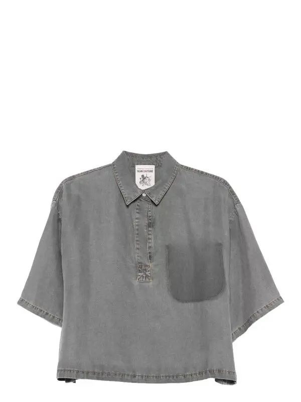 SEMICOUTURE Shana Short-sleeve Shirt - Grey