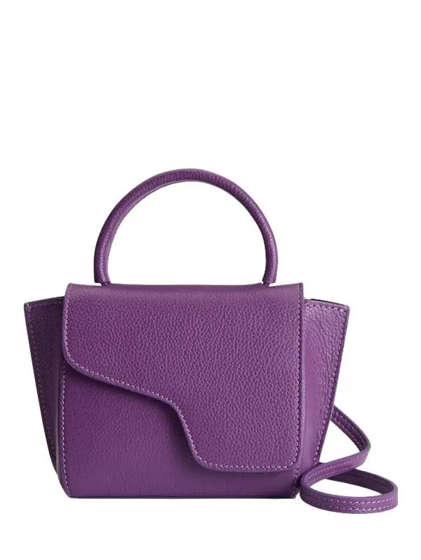 ATP ATELIER Montalcino Grained Leather Mini Handbag - Viola