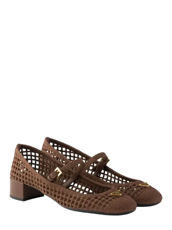 Prada Crochet Pumps - Brown