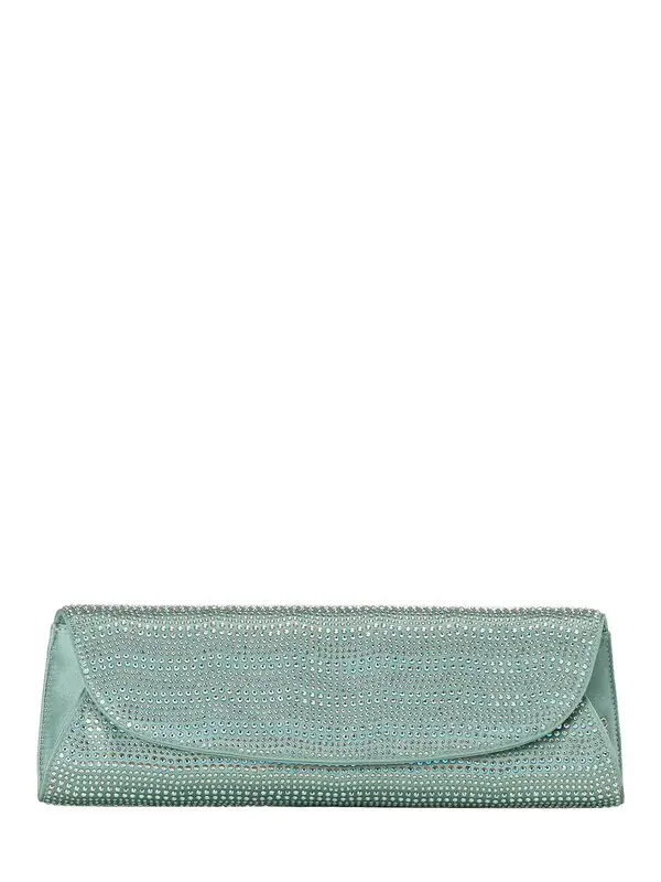 Rodo Nora Embellished Satin Folded Clutch - Blue