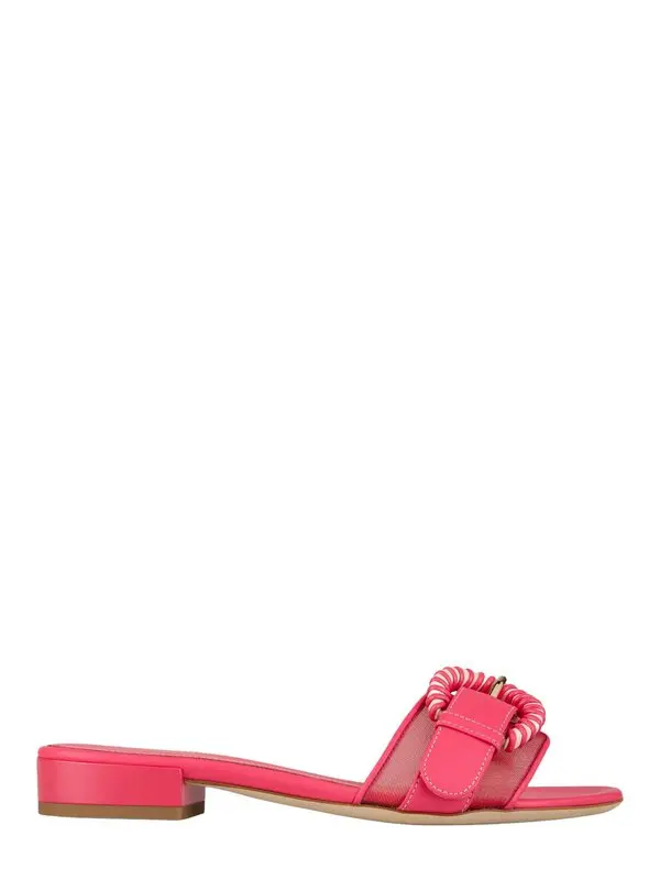 Rodo Opal Mesh Leather Buckle Sandal - Pink