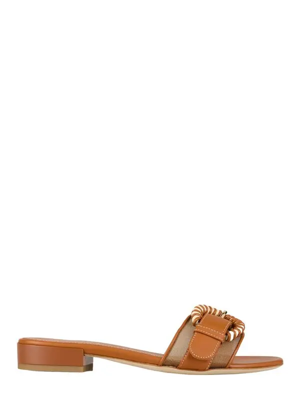 Rodo Opal Mesh Leather Buckle Sandal - Neutral