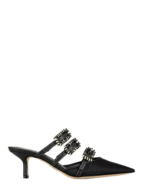 Rodo Paige 55 Mesh Leather Mule - Black