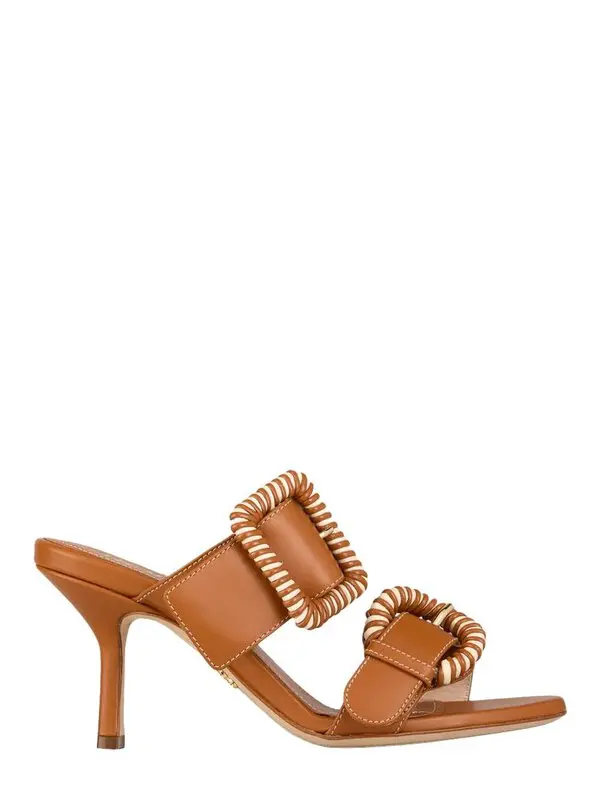 Rodo Pam 75 Leather Buckle Sandal - Brown
